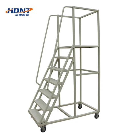 Buy Customizable Large Rolling Warehouse Step Ladder Movable Rolling ...