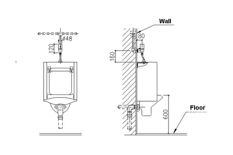 Buy Exposed Infrared Urinal Flusher Control Urinal Flush Valve Urinal ...