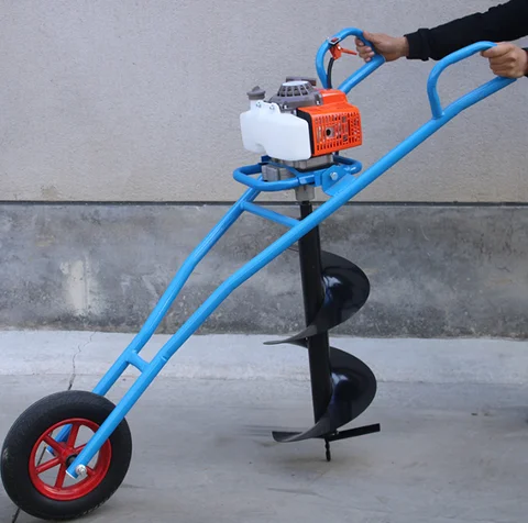 Buy Hand Push Two-stroke Hill Planting Machine Single Wheel Pit Digger ...
