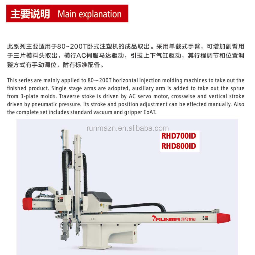 Buy Industrial One Axis Robot For Imm Applied To 150-200t Machine from ...