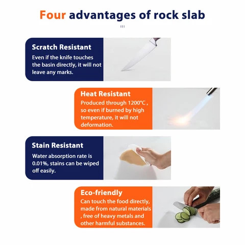 Buy Jazz White Hot Bending Seamless Double Bowl Sintered Stone Rock ...