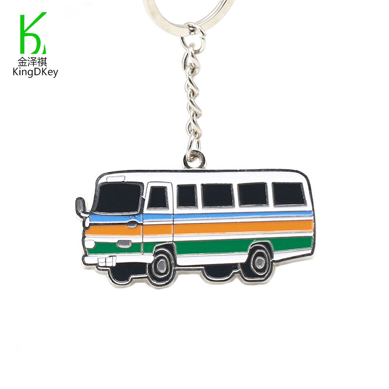 Buy Keychain Enamel Metal School Bus Keychain Small Usa Keyring Gift ...