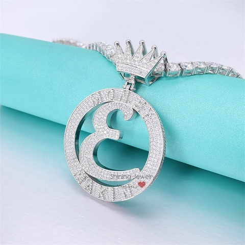 Buy Letter Initial Necklace Iced Out Men Hip Hop Bling Rapper Vvs ...