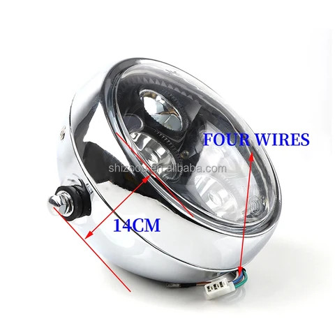 Buy Motorcycle Headlight Retro Cruiser Street Round Headlamp Universal ...