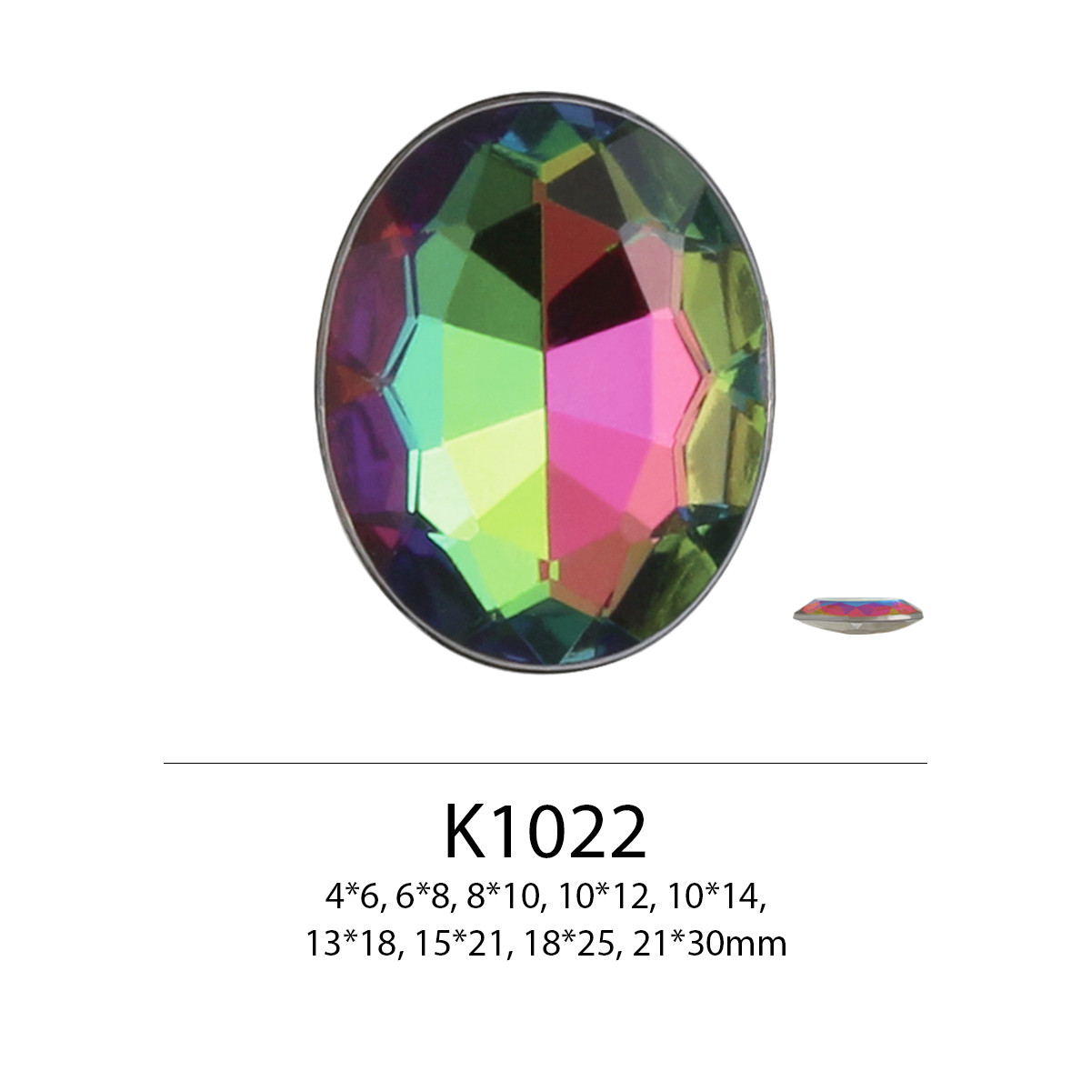 Buy Oval Shape Full Sizes Colorful Decorative Rhinestone Shirt Acrylic ...