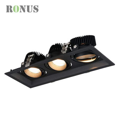 Buy Square Recessed Led Cob 7w*2 Ceiling Double Head Adjustable Indoor ...