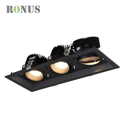 Buy Square Recessed Led Cob 7w*2 Ceiling Double Head Adjustable Indoor ...