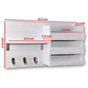 Buy Wall Mount Entryway Mail Envelope Organizer, Key Holder Hooks ...