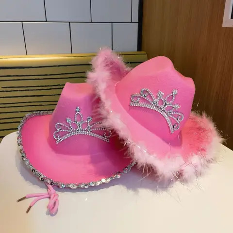 Buy Wholesale Cowgirl Princess Hat Feather Crown Unisex Printed ...