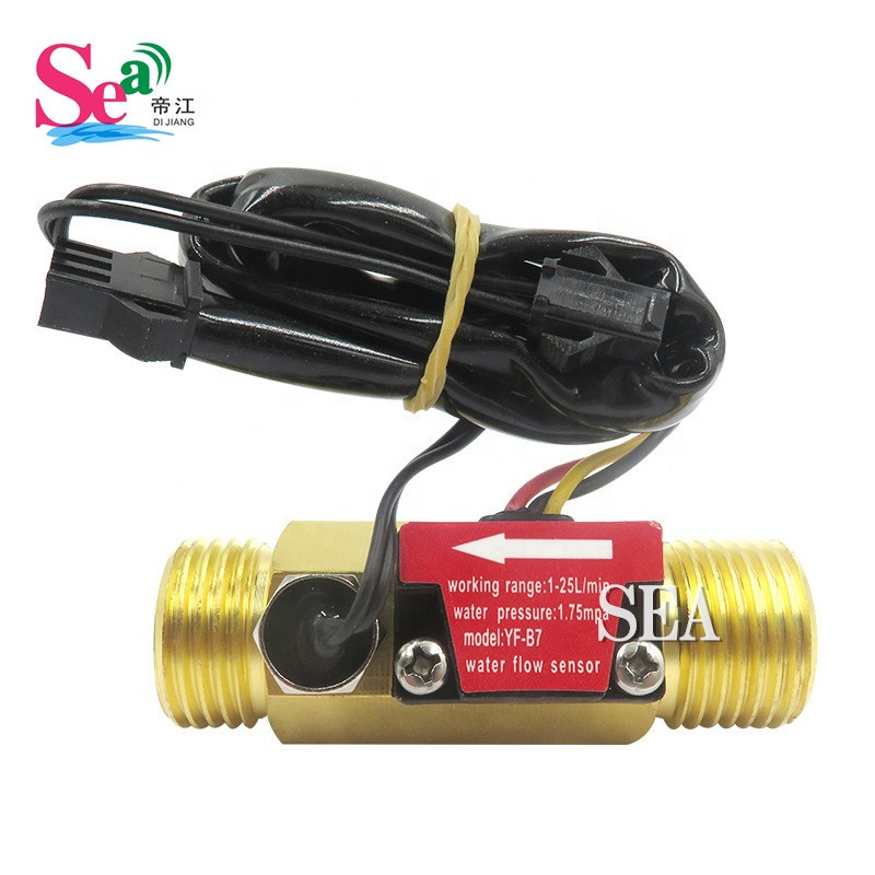 Buy Yf-b7 Brass Hall Flow Rate Meter Ntc Temperature Measurement Water ...