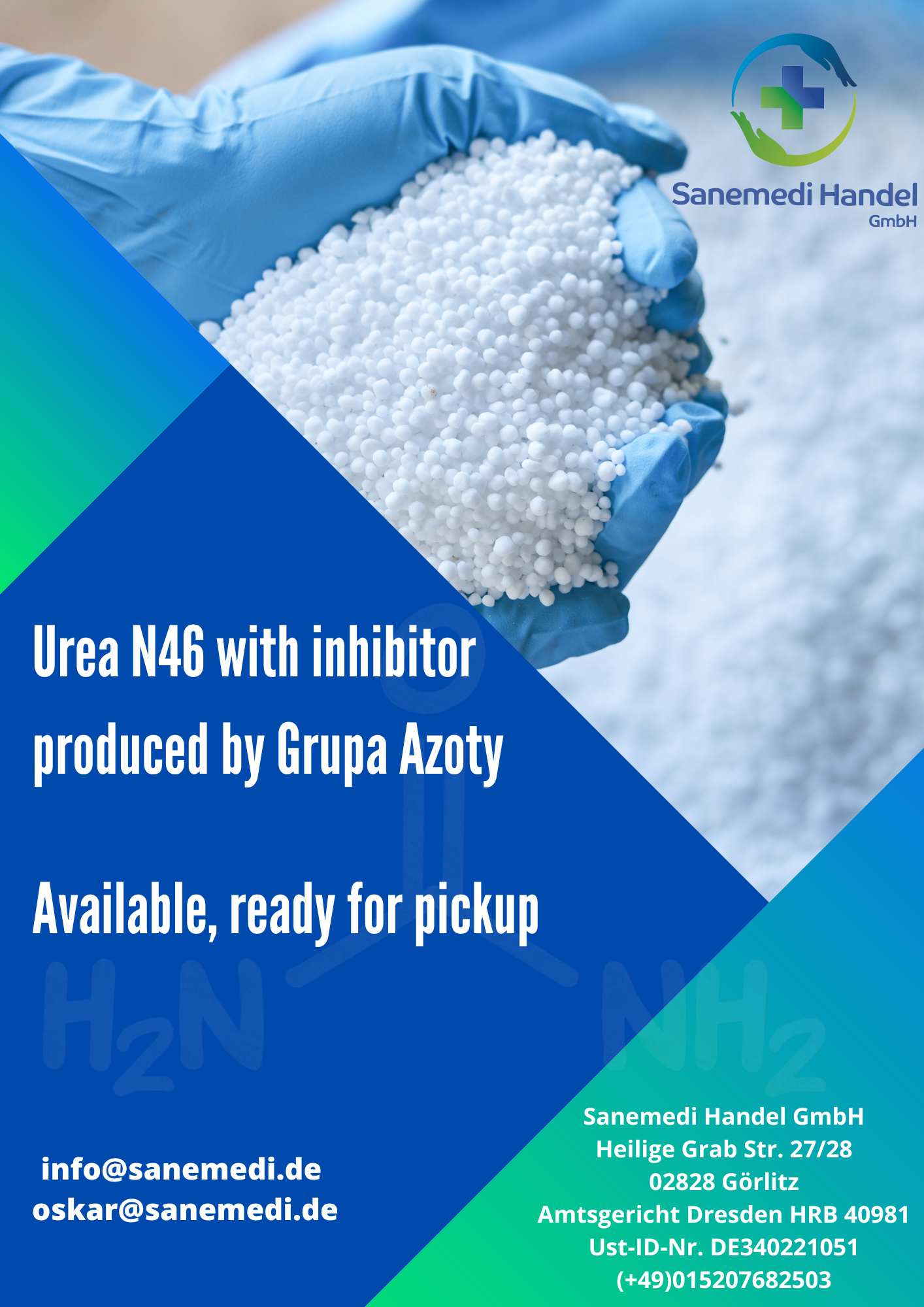 Buy Urea N46 % With Inhibitor from Sanemedi Handel GmbH, Germany ...