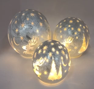 Buy Christmas Glass Light Up Balls from Gifts World International Trade ...
