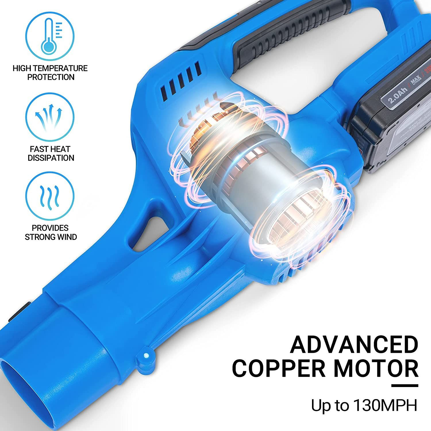 Buy 20v Cordless Rechargeable Leaf Blower Electric Handheld Leaf ...