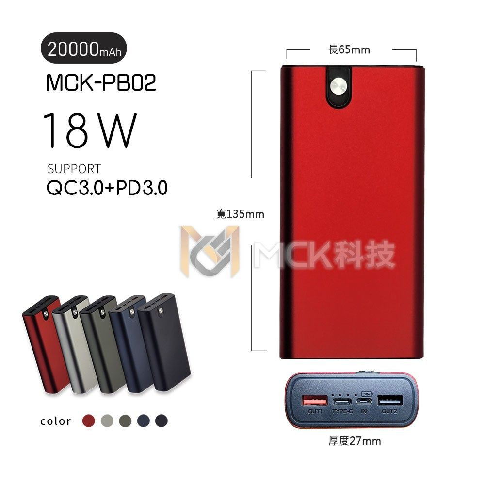 Buy Mck-pb02 20,000mah Portable Power Bank from MCK Technology, Taiwan ...