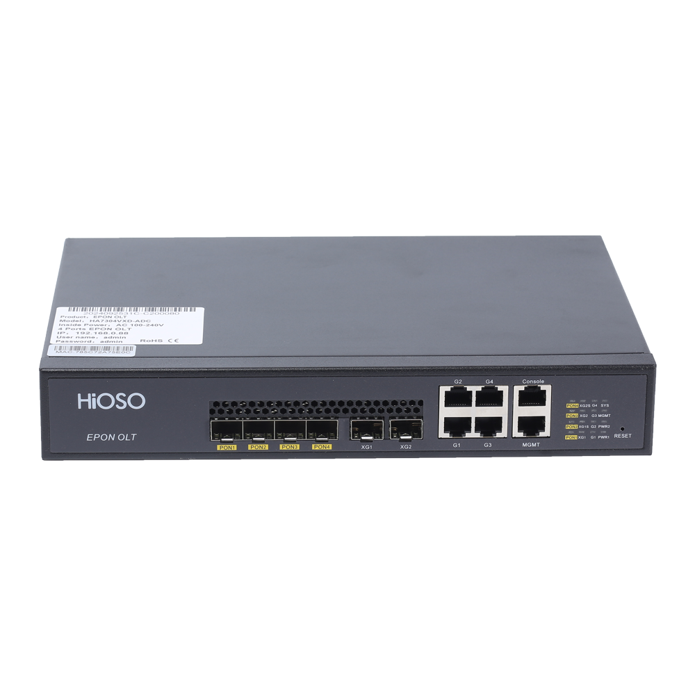 Buy Hioso 4pon Mini Olt Ftth Type Epon Gpon Onu 10g+ Sfp Lan Uplink Fiber Optic Equipment Fttx 4 ...
