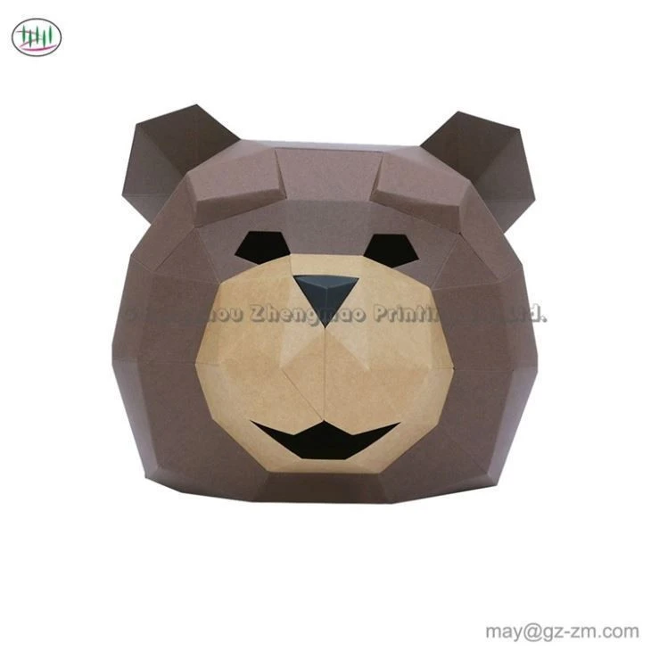 Buy Diy 3d Polygon Paper Pre-cut Teddy Bear Paper Mask 3d Polygon Teddy ...