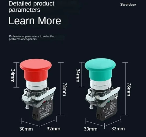 Buy 22mm Emergency Stop Momentary Latching Push Off Switches With Key ...