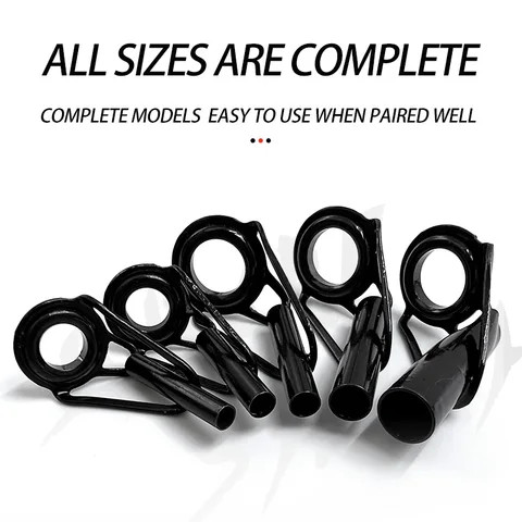 Buy 35pcs Fishing Rod Tips Repair Kit Black Ceramics Tips Guides Rod ...