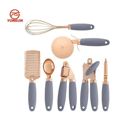 Buy 7 Pieces Rose Gold Kitchen Tools Set Kitchen Accessories Gadget Set ...