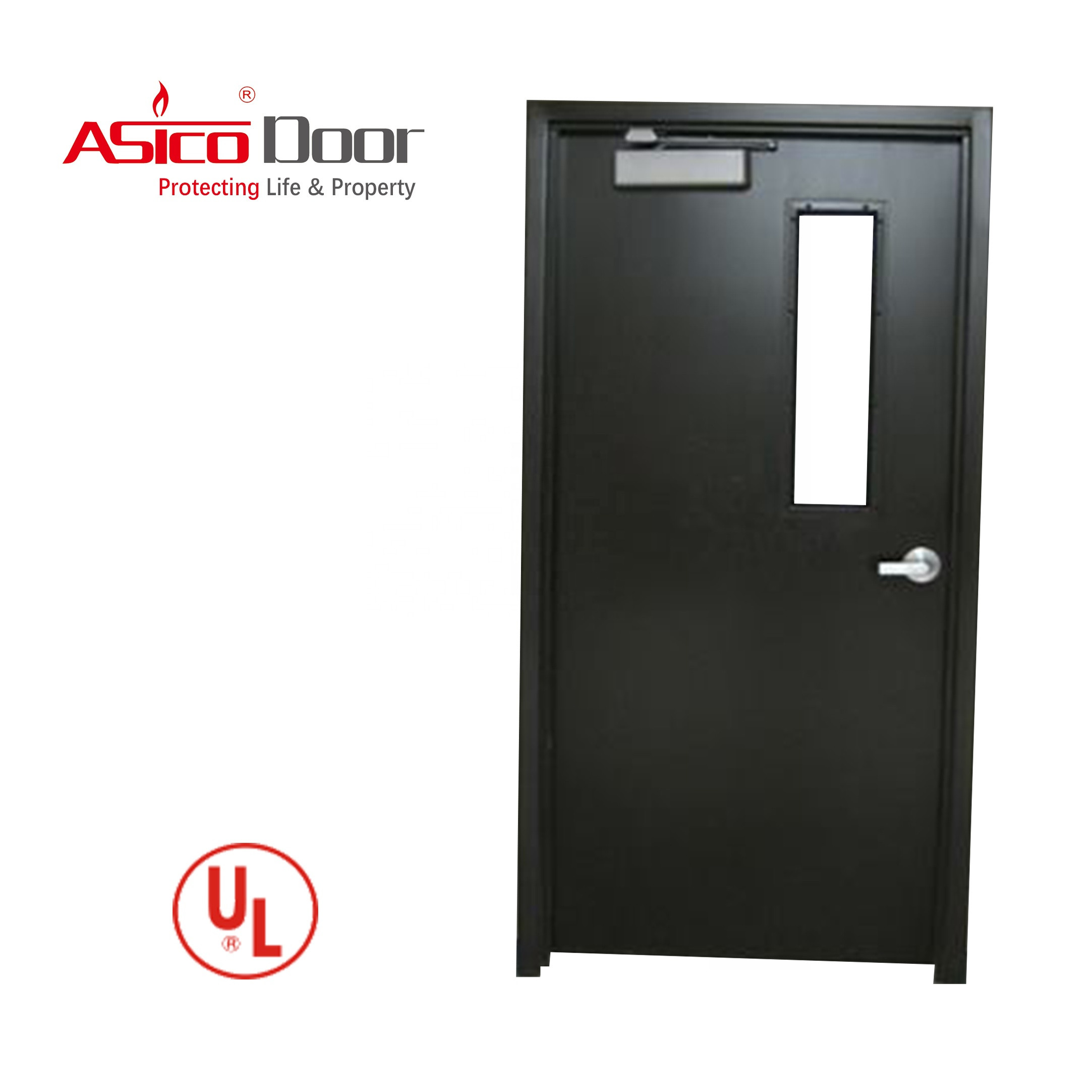 Buy Asico Ul Listed 1 2 3 Hour Fire Rated Hollow Flush Metal Door With ...
