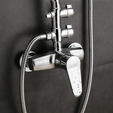 Buy Brass Body Double Functions Shower Set Bathroom Wall-decked Heat ...