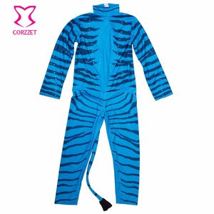Buy Corzzet Blue Avatar Zebra Adult Navi Jumpsuit Halloween For Women ...