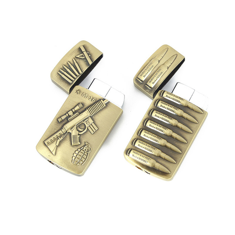 Buy Creative Relie Gun Bullet Straight Flame Compact Jet Metal Lighters ...