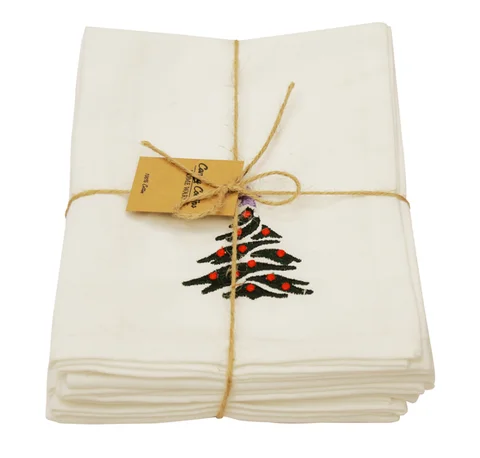 Buy Custom 100% Cotton Hemstitch Cloth Dinner Napkin Embroidered ...