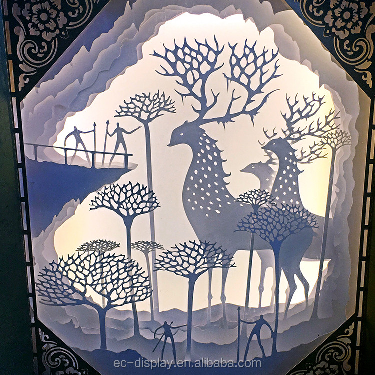 Buy Elegant Engraving Wood Window Display Animal Sculpture Decoration ...