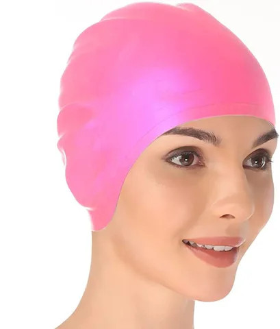 Buy Fashion 100% Silicone Swim Pool Caps Ear Protect Diving Hat ...