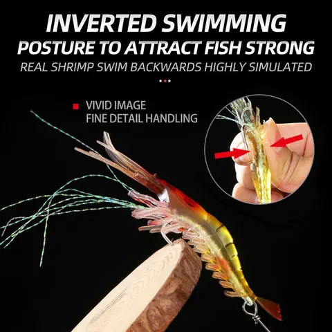 Buy Fishing Lure Built-in Hook Bait Shrimp Kit Luminous Shrimp Lure ...