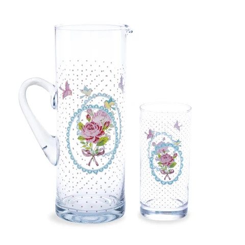 Buy Glass Water Pitcher Set With Tumblers For Juice Drinking And Family ...