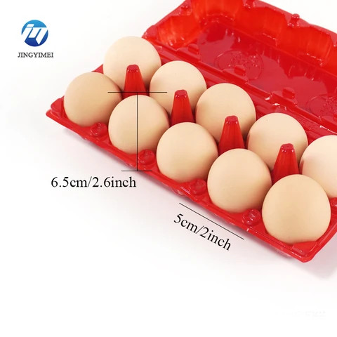 Buy Low Cost Red Plastic Egg Storage Box 10 Holes Egg Plastic Cartons ...