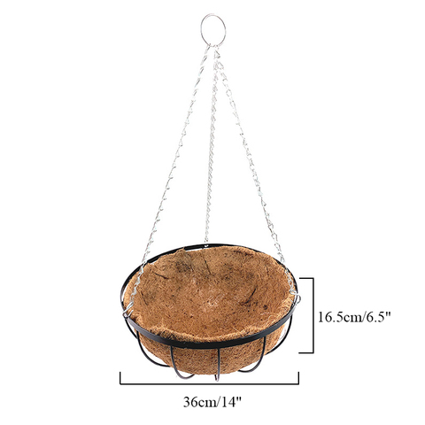 Buy Metal Garden Decoration 12 Inch 14" Coco Hanging Basket Coco Coir ...