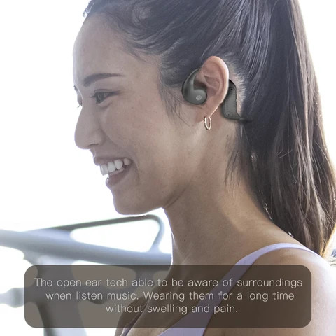 Buy Neckband Ear Sport Earphones Open Ear Wireless Bt5.3 Air Conduction ...