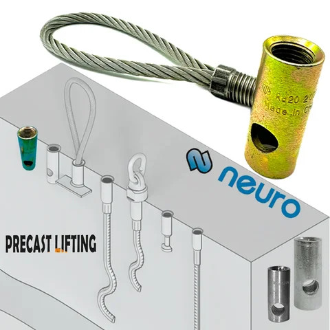 Buy Neuro Precast Concrete Threaded System Rebar Anchor Straight ...