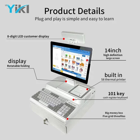 Buy New Arrival Pos System With Receipt Printing Drawer Keypad Located ...