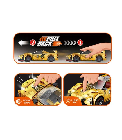 Buy Pull Back Racing Car With Light And Sound Technique Micro Bricks ...