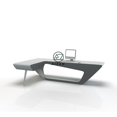 Buy Special Unique Design Executive Desk Luxury White High Gloss Office ...