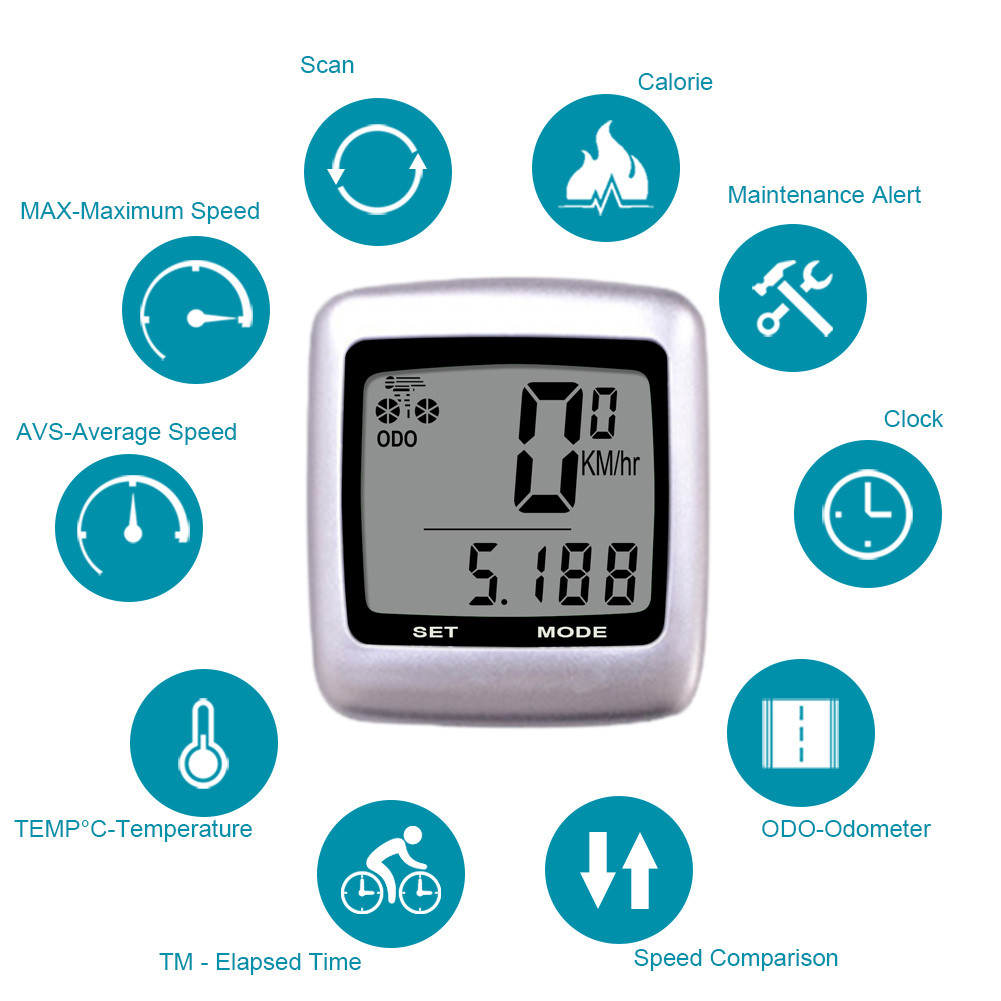 Buy Sunding Bicycle Computer Wireless Bike Speedometer Cycle Odometer ...