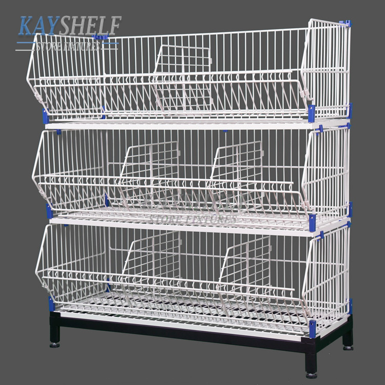 Buy Supermarket Stacking Basket Display Rack Convenience Store Wire ...