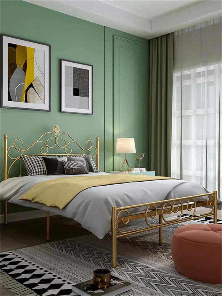 Buy Support Custom Pattern Bed Frame Metal Double Latest Design Double ...