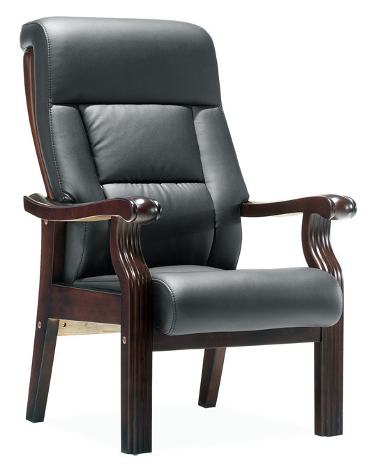 Buy Synthetic Four Legged Chairs Solid Wood Guest Meeting Visitor Arm ...