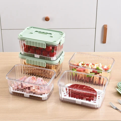 Buy Transparent Plastic Kitchen Food Storage Snackle Containers Fruit ...