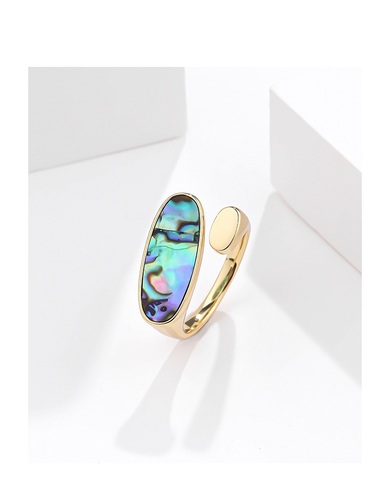 Buy Vianrla 925 Sterling Silver Oval Shape Mother Of Pearl Ring And ...