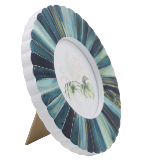 Buy Blue Drip Glue Photo Frame, Circular Photo Frame With Bracket ...