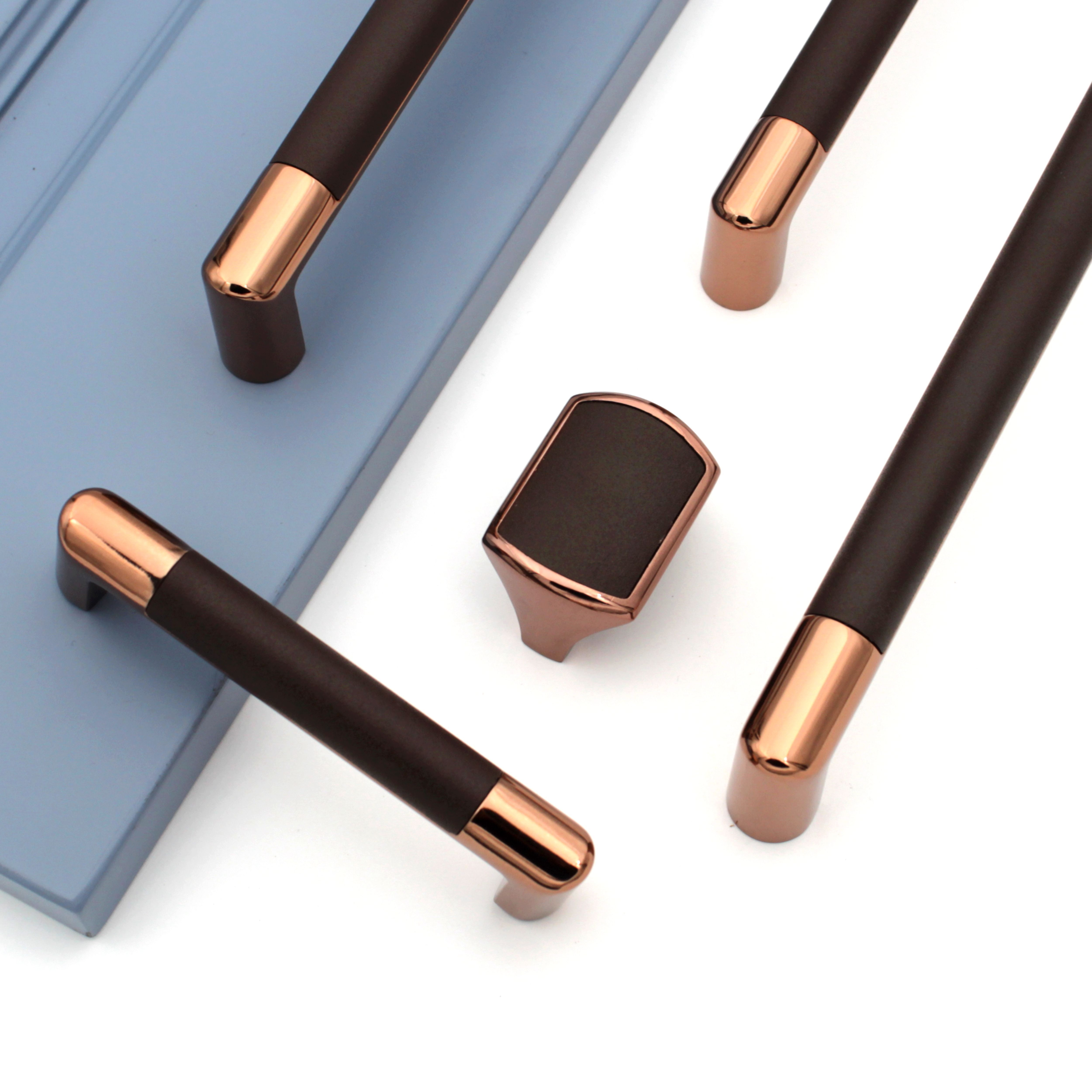 Buy Modern Slim Textured Copper Handles Pulls Cabinet Drawer Dresser ...