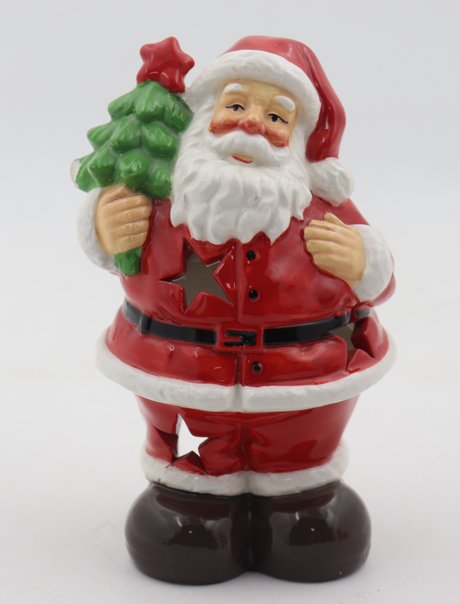 Buy Decorate Santa Claus With Ceramic Candle Holders And Painted Santa ...