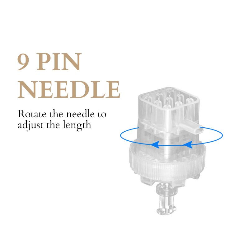 Buy Mesotherapy Gun Injector Head 9 Pins Needle 0-2mm Lenght For ...
