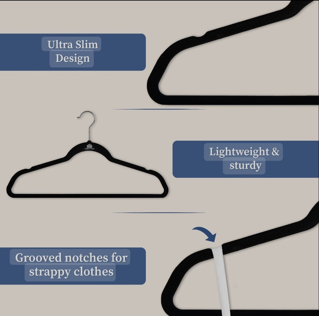 Buy Slim Velvet Hangers from Zenith agro industries, India | Tradewheel.com